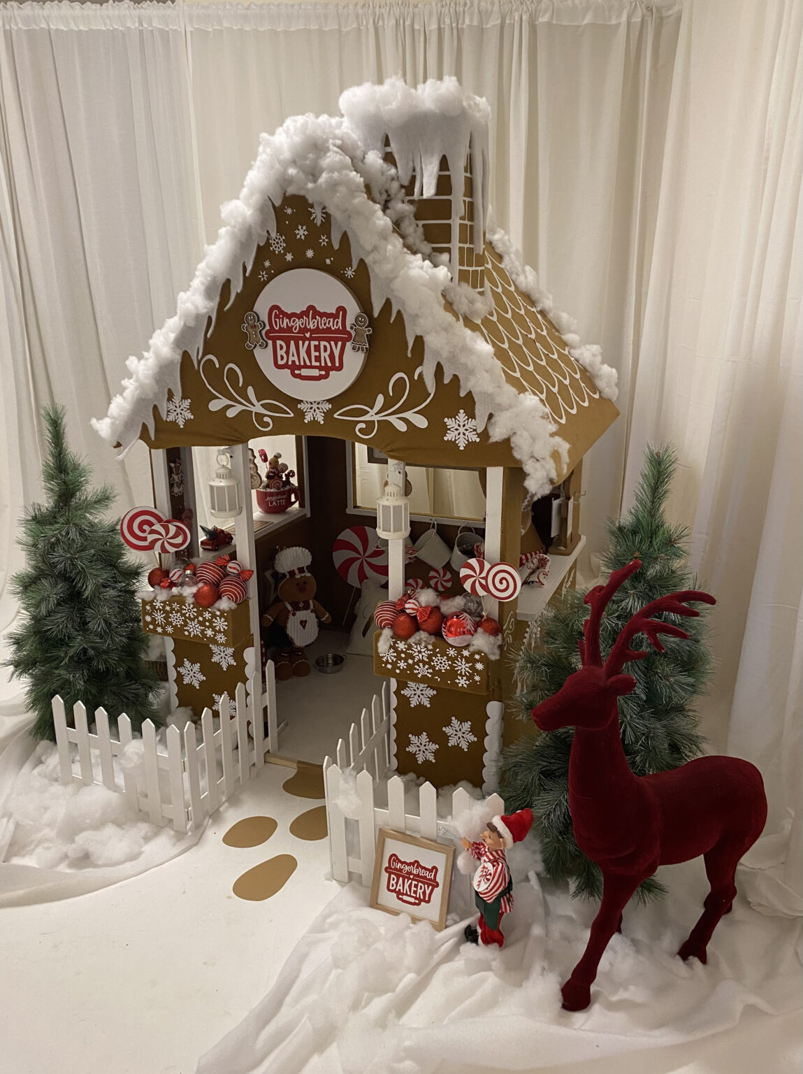 Epic Kmart cubby house hack into a life-size Gingerbread House!